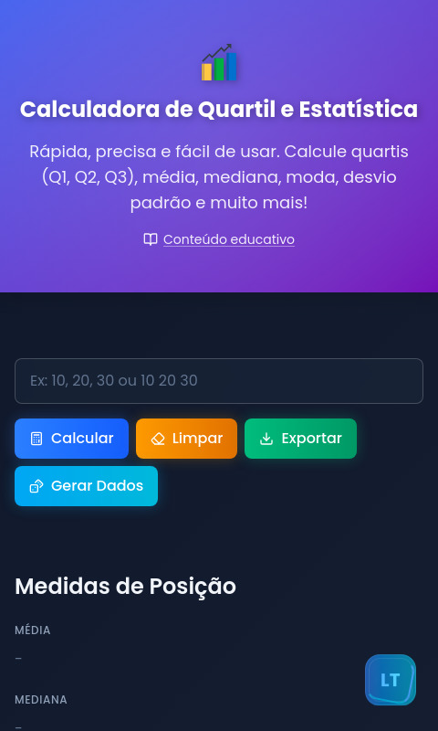 Calculadora de Quartil Online | Como Calcular Quartis Q1 Q2 Q3 Grátis